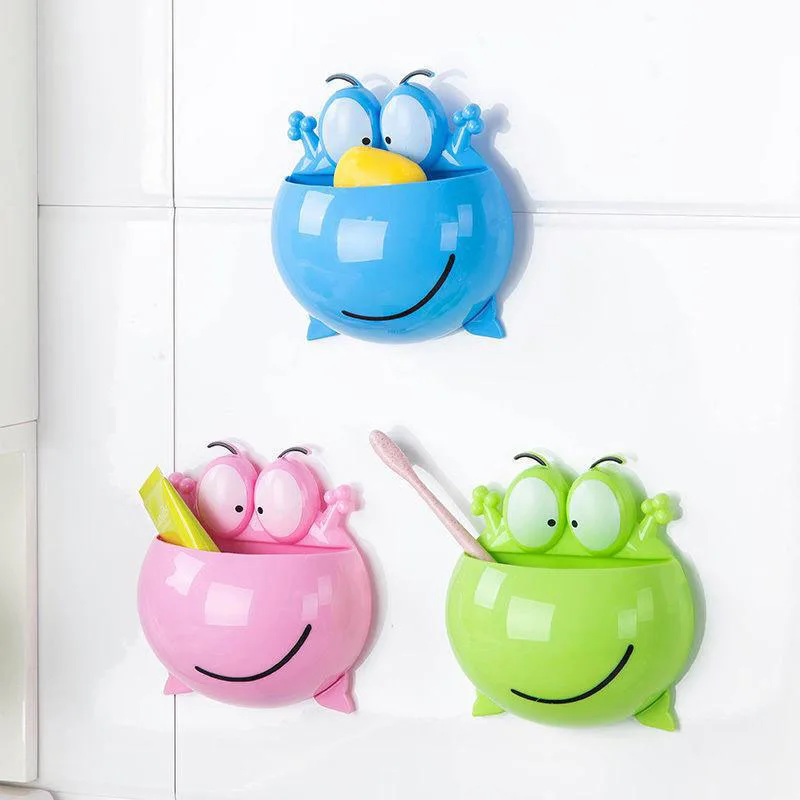 Cute Cartoon Frog Toothbrush Holder Kids Tooth Brushes Storage For ...
