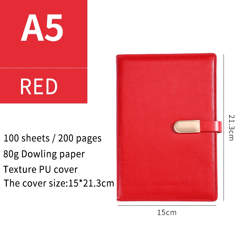 Custom Note Book Custom Logo Leather Cover Metal Magnetic Note Book ...
