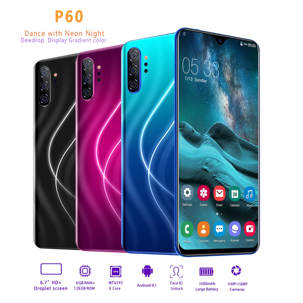 New Smartphone P60 Model Large Screen 6.7 Inch With 2g Android Os 6.0 ...