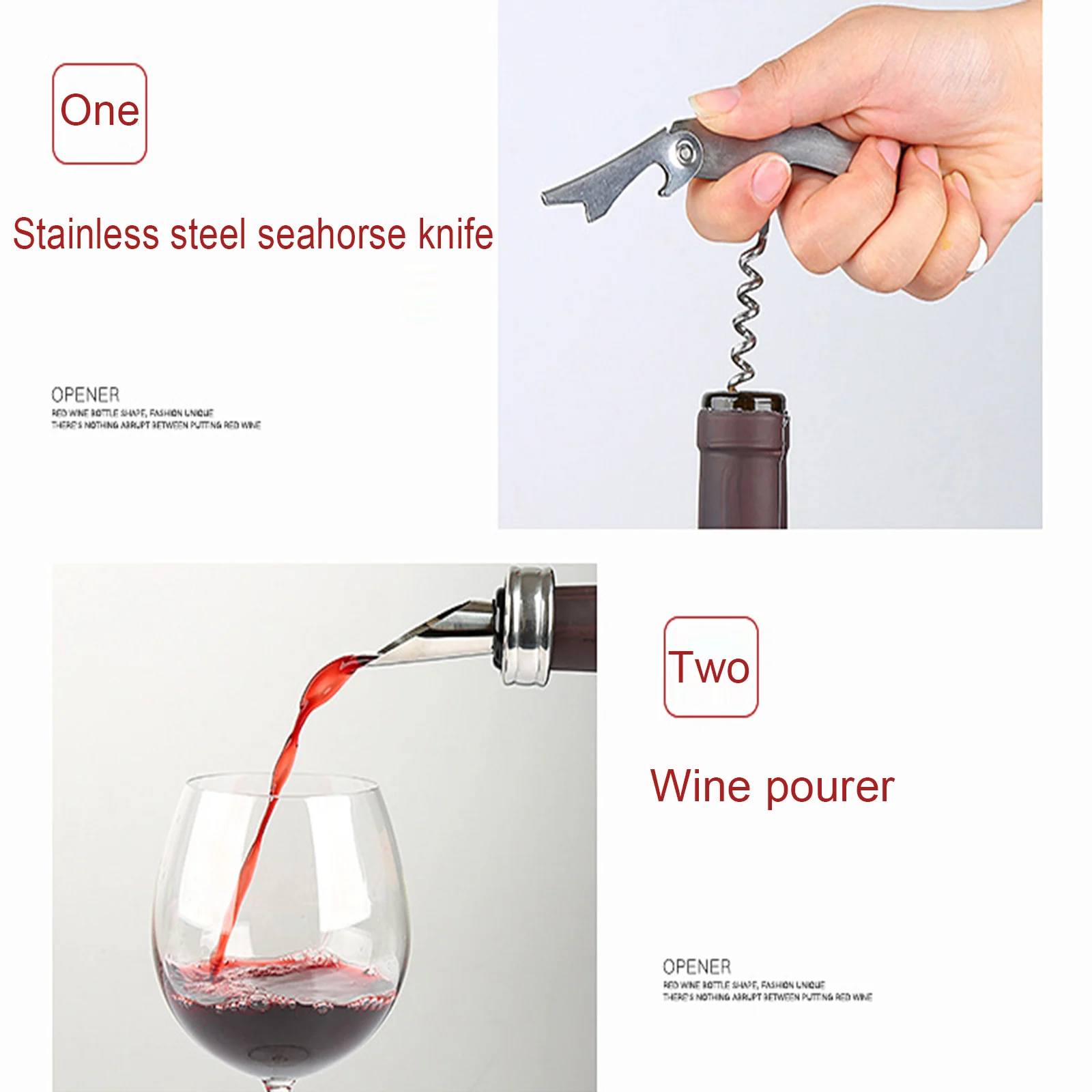 Wholesale Bottle Shaped Stainless Steel 5 Piece Red Wine Opener Tools ...