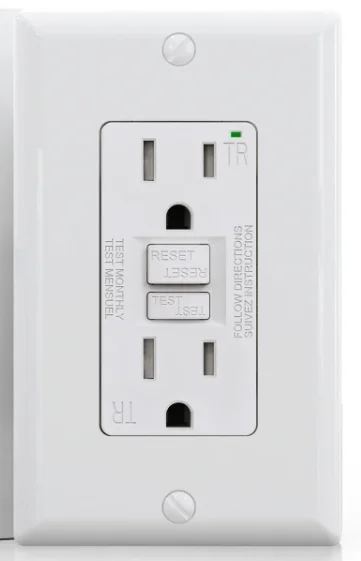 White Colour Gfci Outlet,Without Wall Plate - Material:pc-15a 125v Tr ...