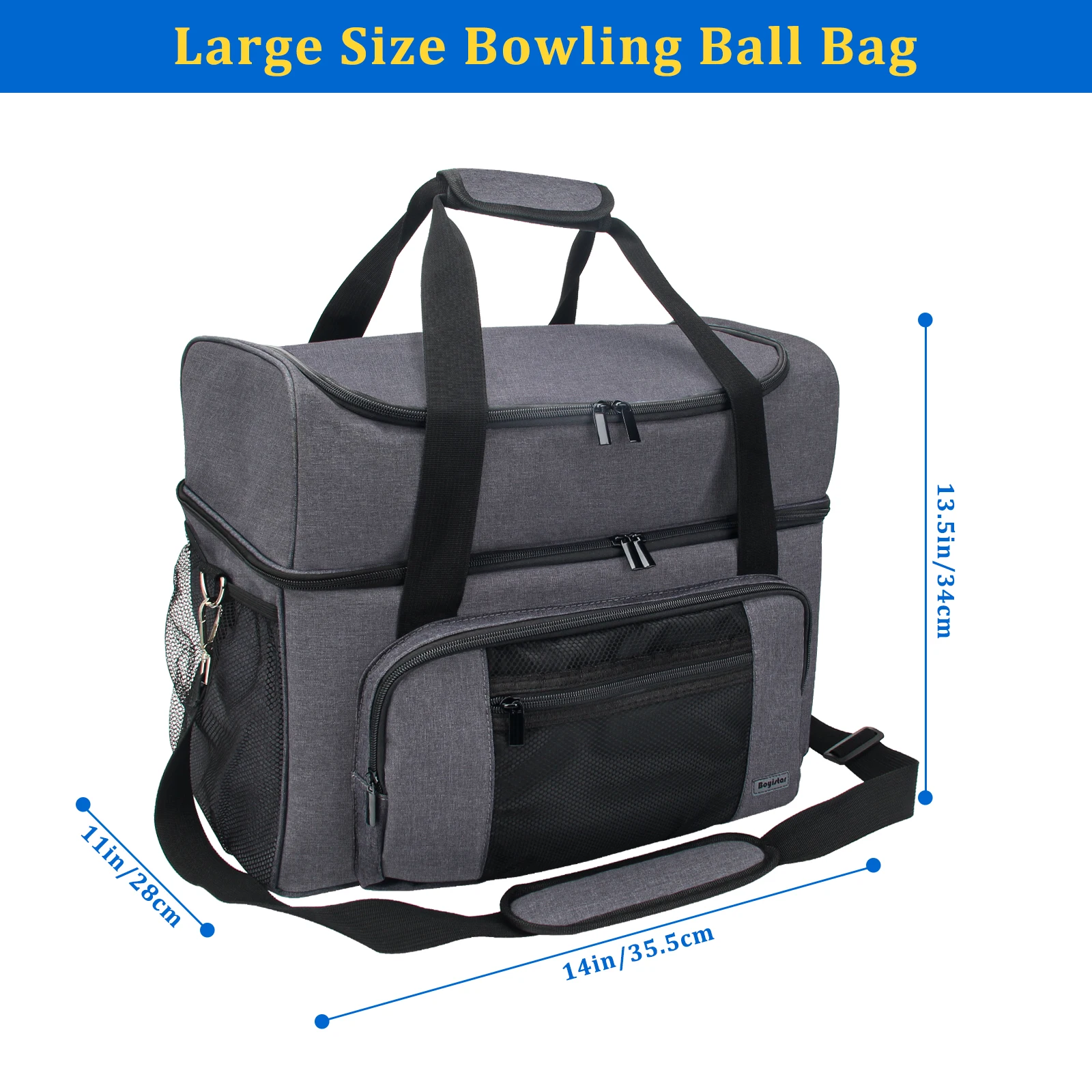 Large Bowling Tote Bag With Bowling Shoes Compartment For Bowling Ball ...