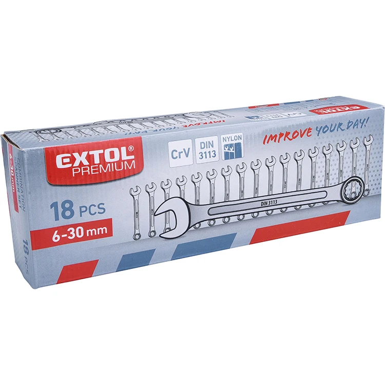 6734 Extol Premium 18 Pieces 6-30 Mm High Quality Workshop Combination ...