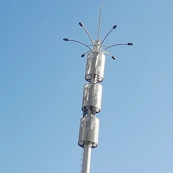 Telecommunication Steel Tower Telecom Monopole With Inner Climbing ...