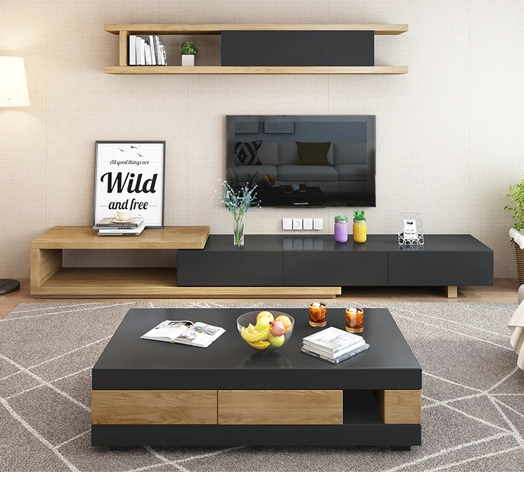 Creative Modern Living Room Coffee Table - Rectangular Wooden Center ...