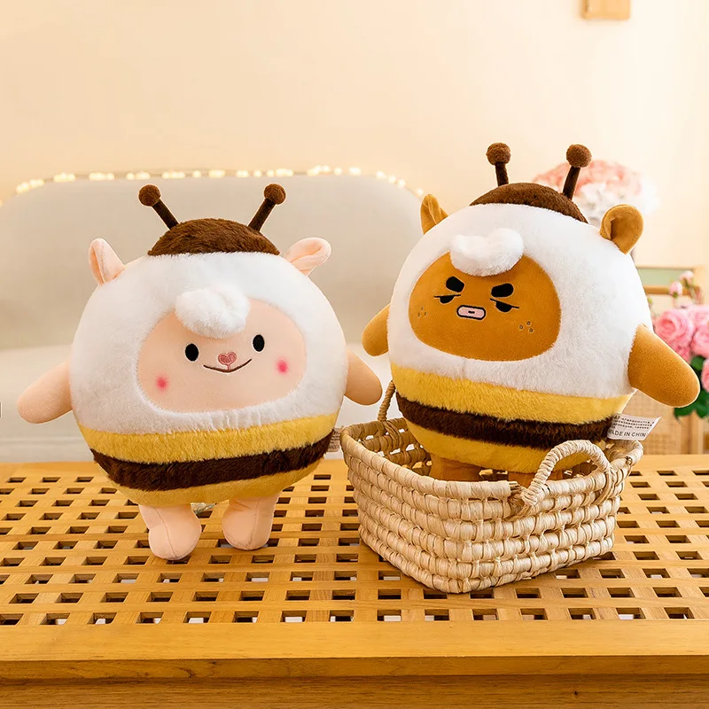 Creative Cute Cartoon Bee Sheep Plush Toys Living Room Sofa Ornaments ...