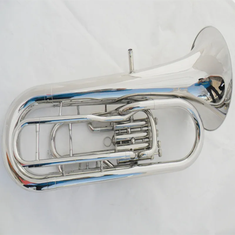 Four Vertical Keys On The Bass Tuba Brass Instrument B Flat Students ...