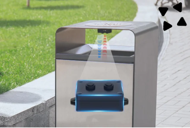 2023 New Type Lorawan Ultrasonic Distance Sensor Mainly For The Detection Of Waste Bin And Other ...