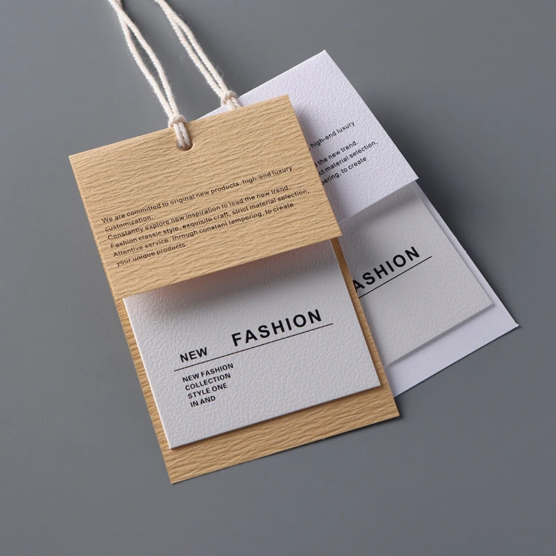 Custom Luxury Garment Swing Tags Clothes Label Print Name Logo Plastic ...