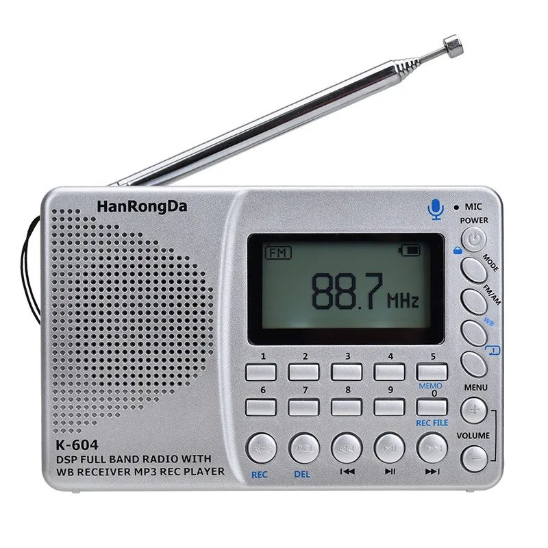 Multibandas Sound Recording AM FM Portable Internet WB Radio