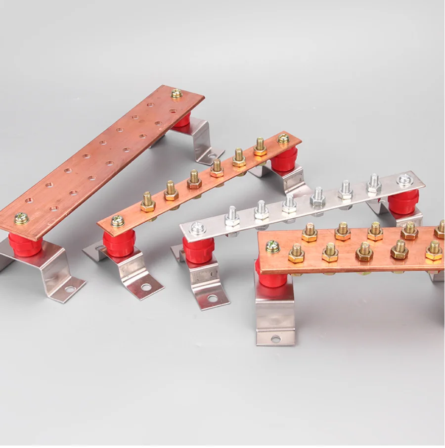 Copper Busbar Grounding Terminal Block T2 Red Copper Tinned for Server ...