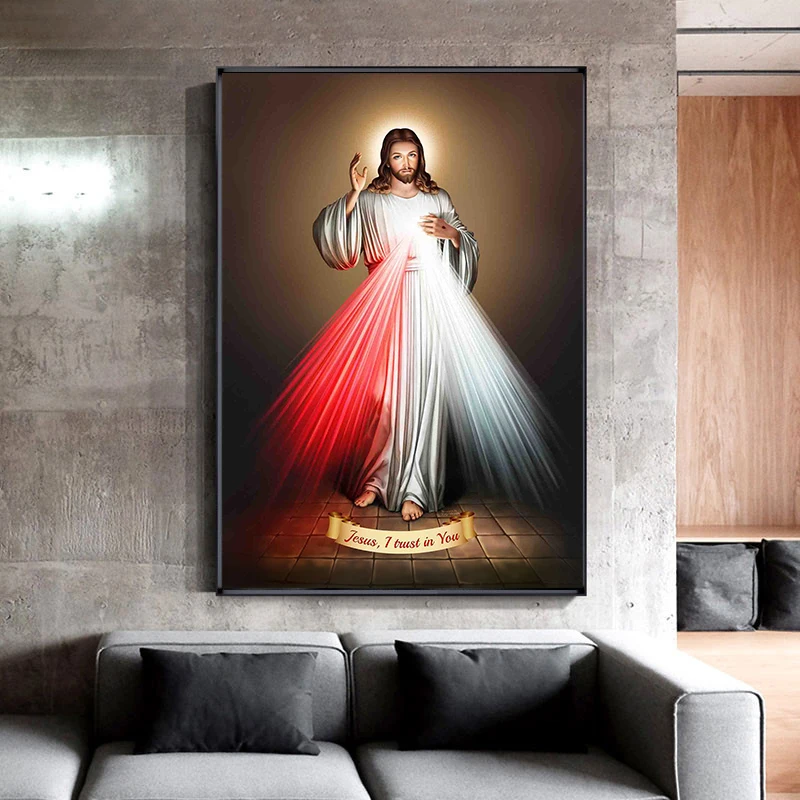Christ Religion Christian Wall Art Jesus Print Picture Led Light Framed ...