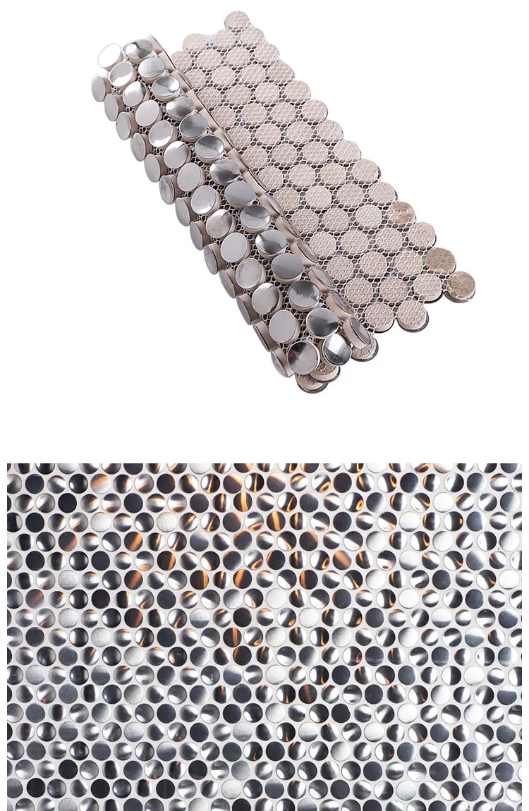 European Style Stainless Steel Embossed Background Brushed Mirror Metal ...