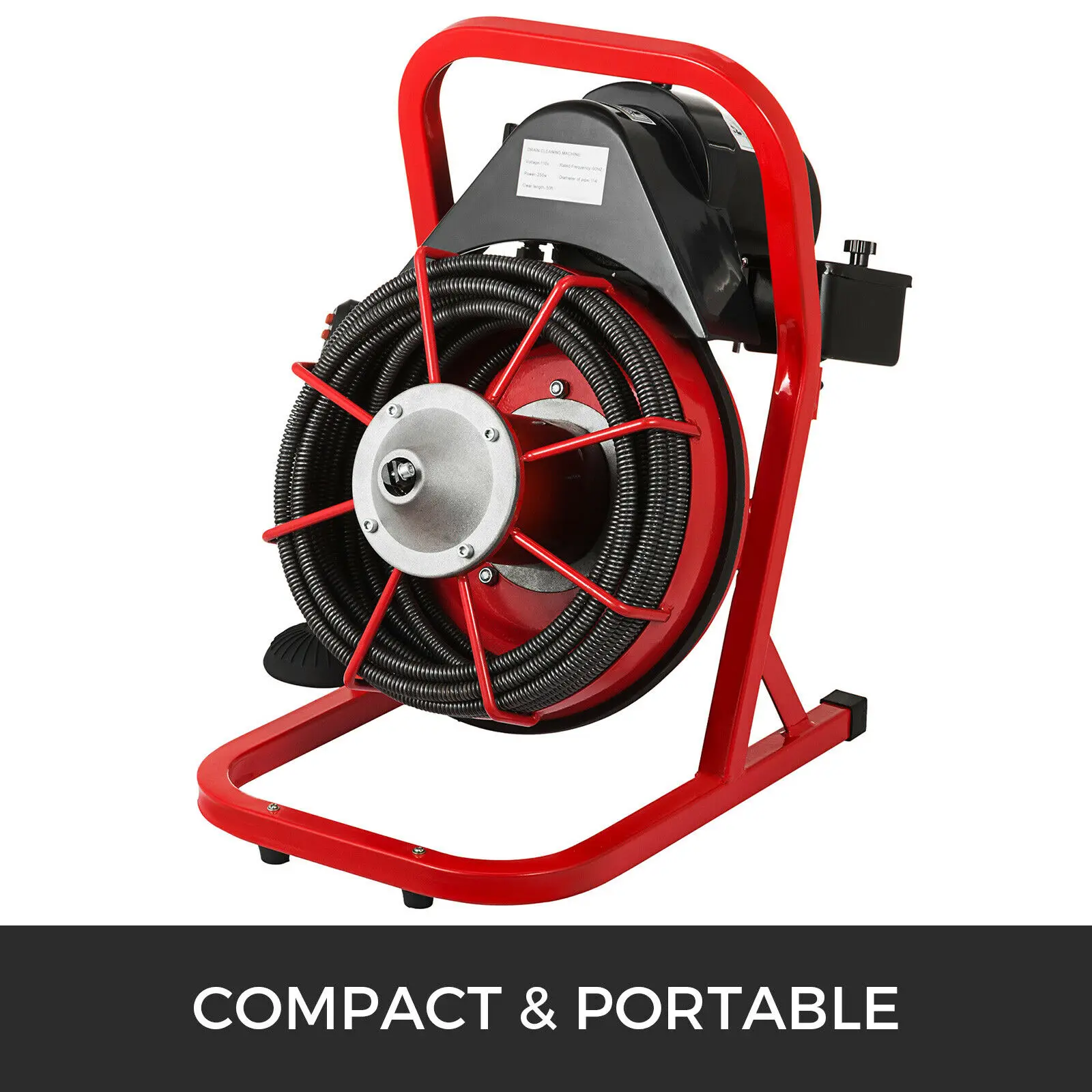 PEIXU 75' X 3/8" Drain Cleaner Machine - Efficient Plumbing