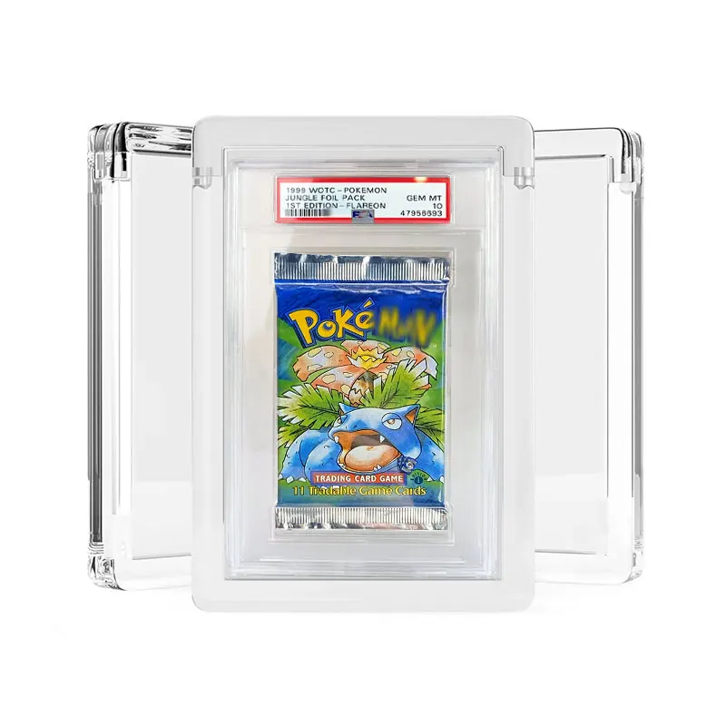 Acrylic Grading Card Slabs Pokem Cards Booster Pack Slab Case for Pokem ...