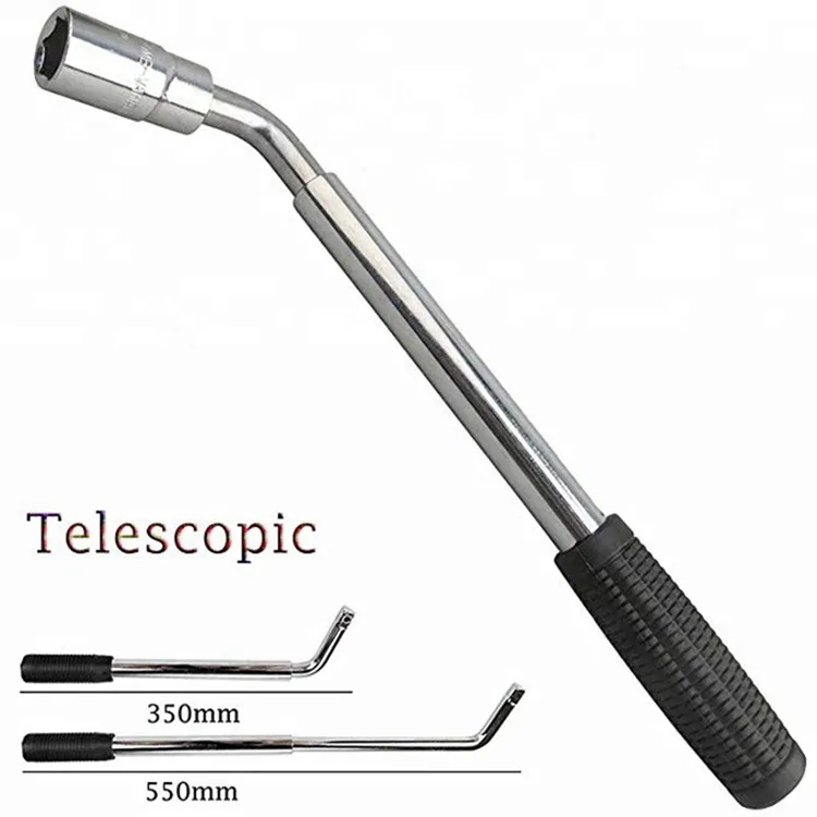 Retractable Tire Spanner Set L Type Telescopic Extending Lug Wrench ...