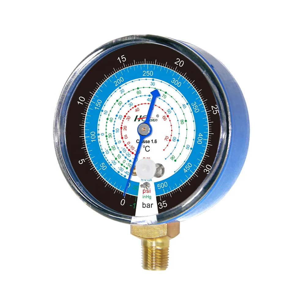 Refrigerant Brass Vacuum Air Manometer Testing Pressure Gauge Meter ...