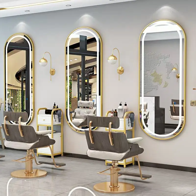 Hot Selling Modern Salon Furniture Barber Shop Special Mirror With LED ...