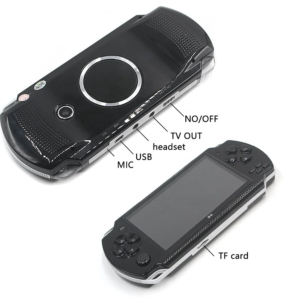 2020 X6 Handheld Game Console 4.3 Inch Screen 128 Bit Video Games ...