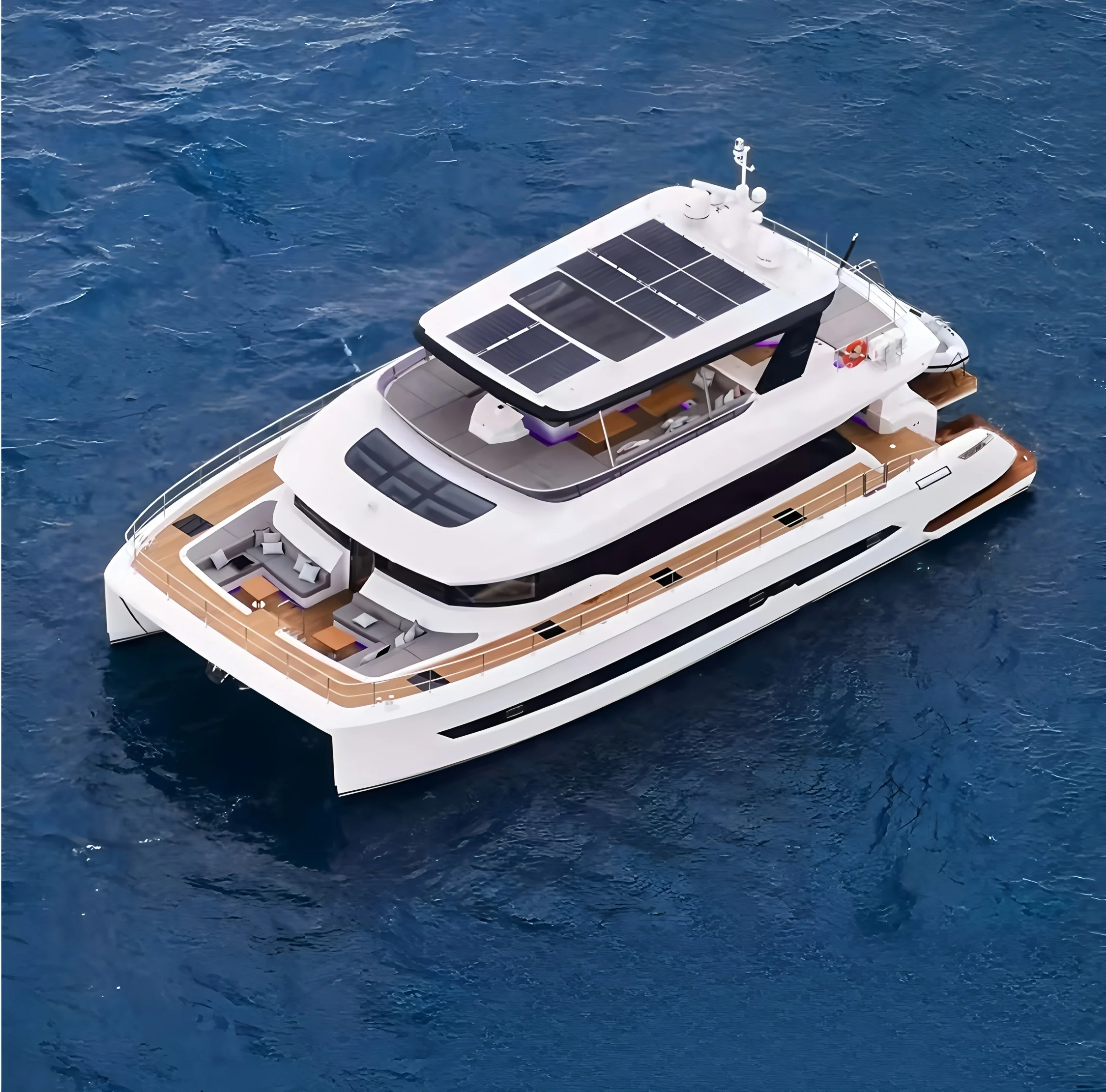 Super-Luxury Vista 75 Fiberglass Catamaran Yacht Inboard Engine ...