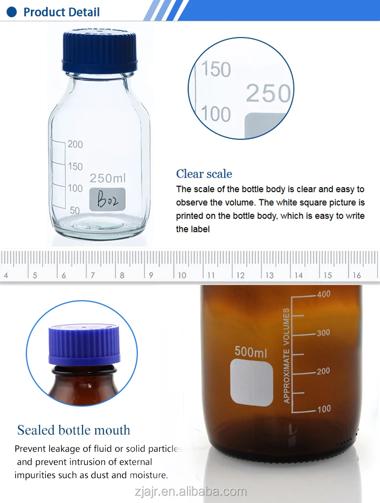 Laboratory GL45 Reagent Bottles - Durable & Heat-resistant