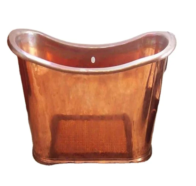 Original Double Slipper Free Standing Copper Bath Tub Shined Copper Affordable Luxury Villa Hot ...