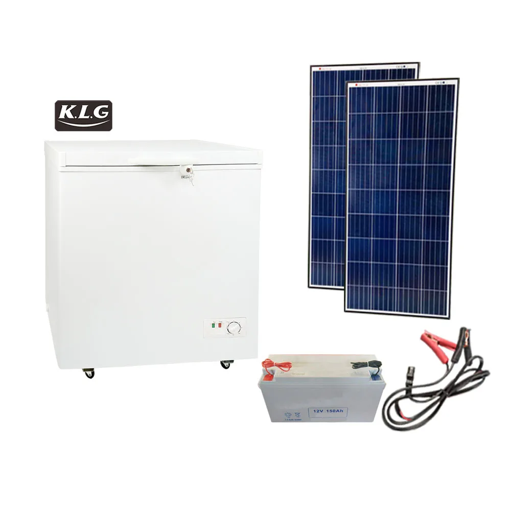150L Top Open Door Solar Freezer Horizontal Deep Freezer DC Solar Chest ...