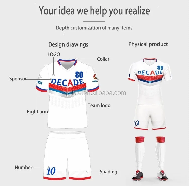 Sublimation Hommes Usure Rétro Football Maillot Séchage Rapide Maillots ...