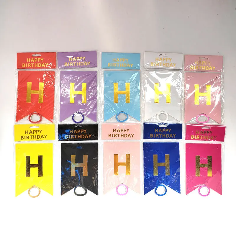 EXPOON Mini Size Fishtail Flag Happy Birthday Party Banner Wall ...