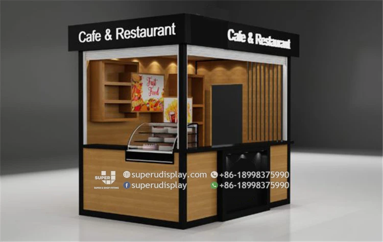 Modern Coffee Kiosk Design - Custom Wooden 3D Max Display for Shopping ...