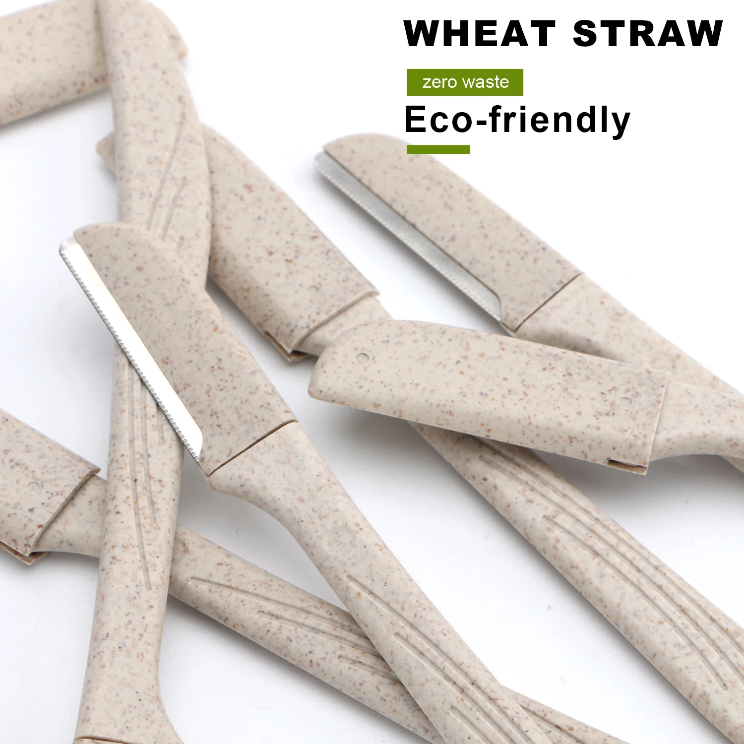 Women Single Blade Eyebrow Razor Makeup Tool Eco Friendly Wheat Straw ...