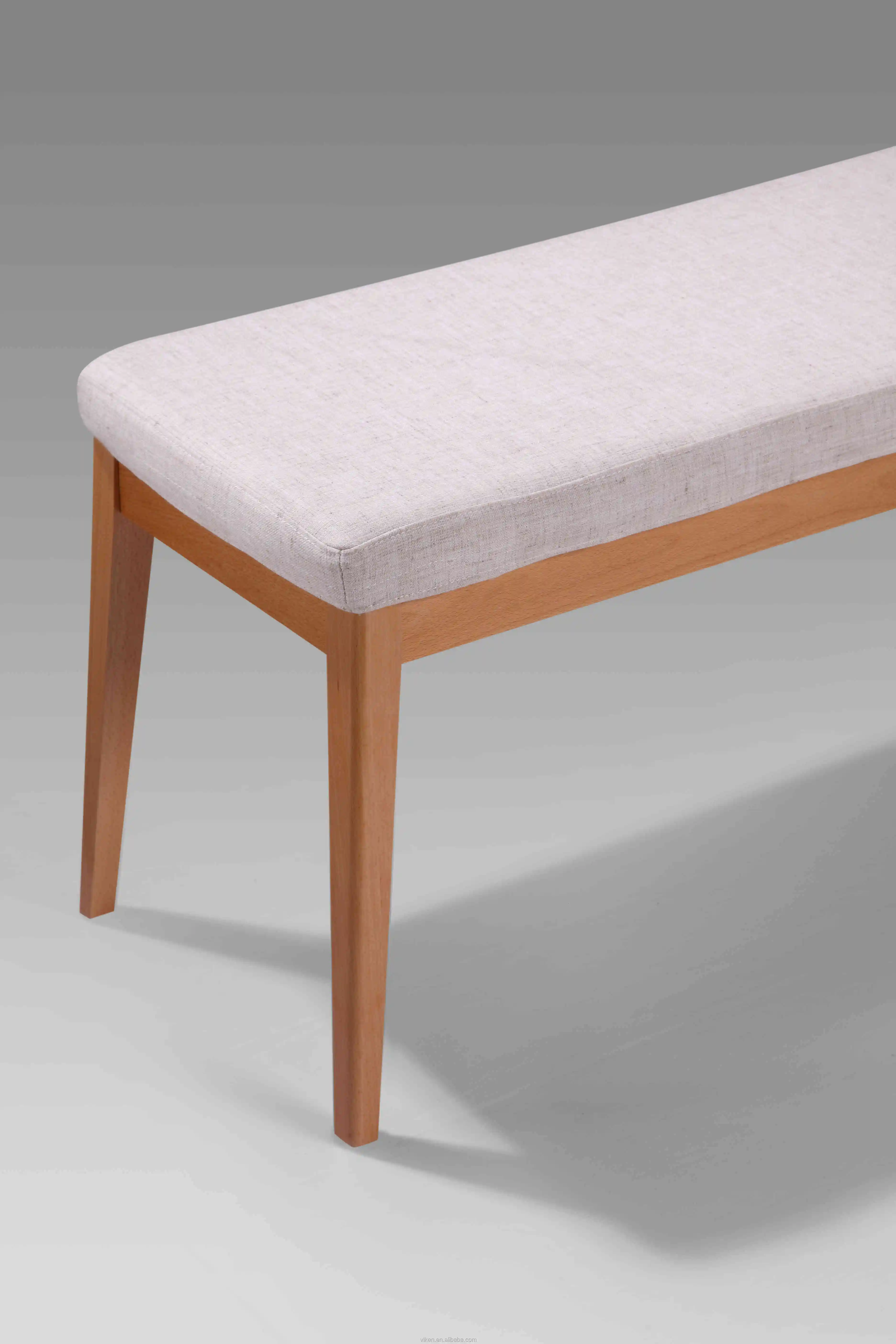 Modern Design Wood Benches For Dining Room Fabric Pu Covered Long Solid ...