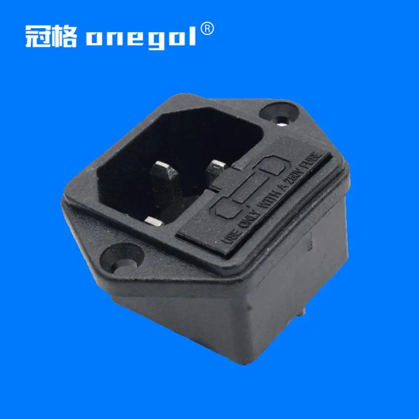 Waterproof 250V 15A Panel Mounting IEC320 C14 Power Socket