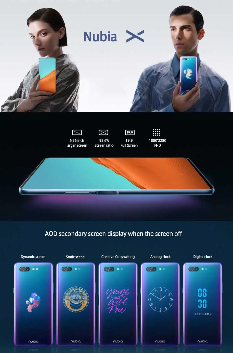 Zte Nubia X Mobile Phone 8gb/128gb Snapdragon 845 Octa Core 6.26+5.1 ...