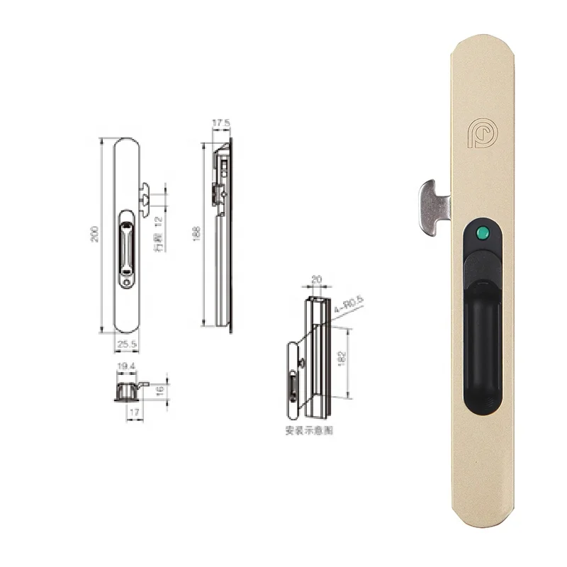 Embedded Aluminium High Quality Sliding Door Lock Latch - Buy Sliding ...