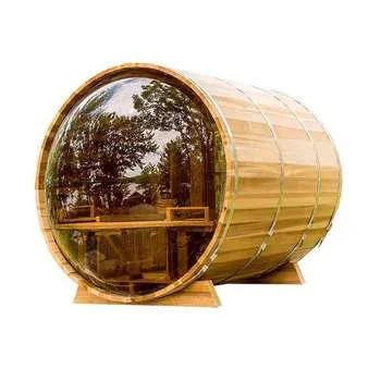 Luxury Outdoor Wood Barrel Sauna with Red Cedar Wet Steam