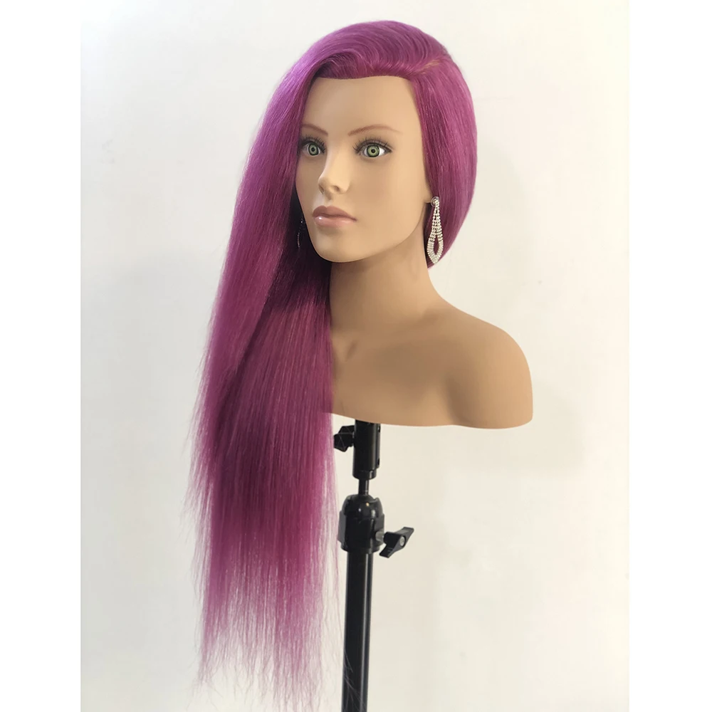 Long Human Hair Dummy Doll Head for Styling & Training