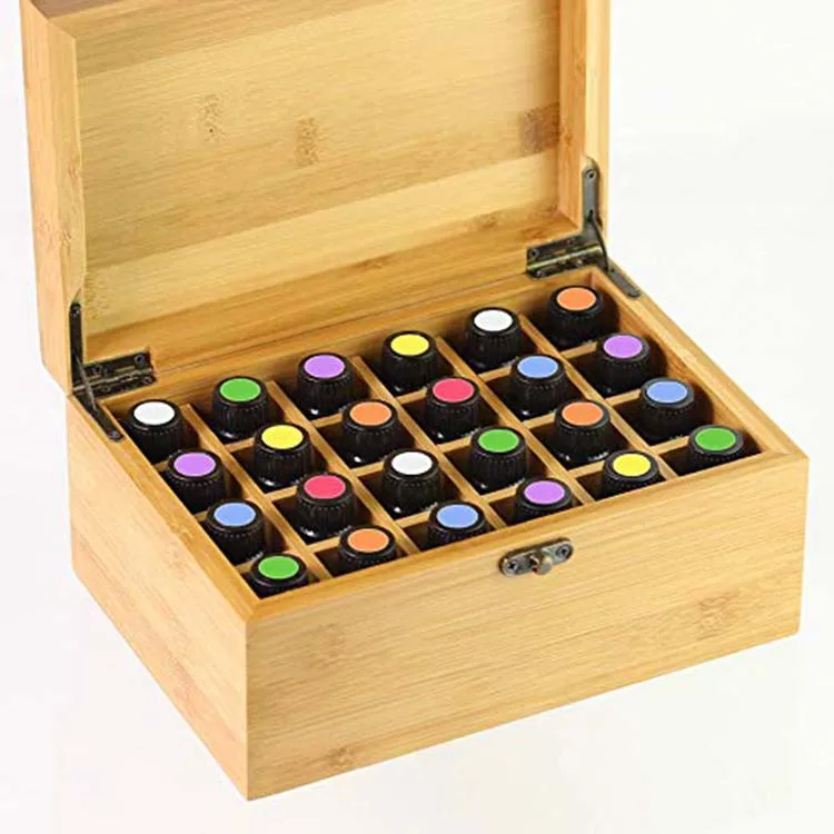 Bamboo Essential Oils Storage Box - Holds 24 Oils (5ml - 15ml) - Tree ...
