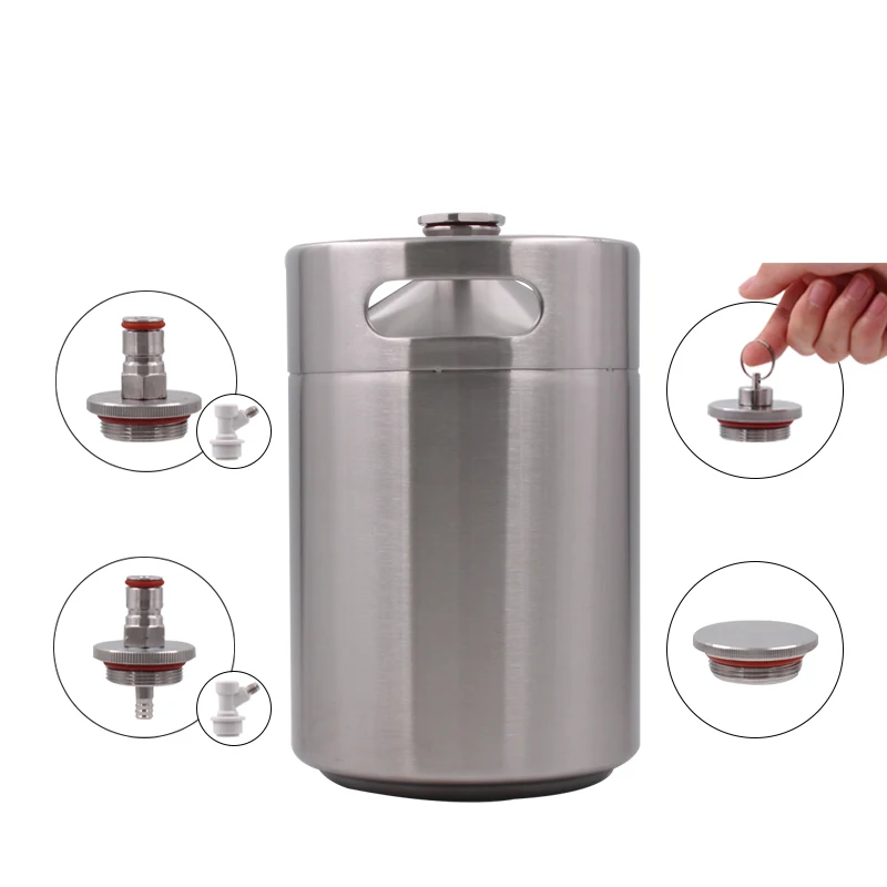 Wholesale Portable Stainless Steel Homebrewing Soda 5l Mini Empty Beer ...