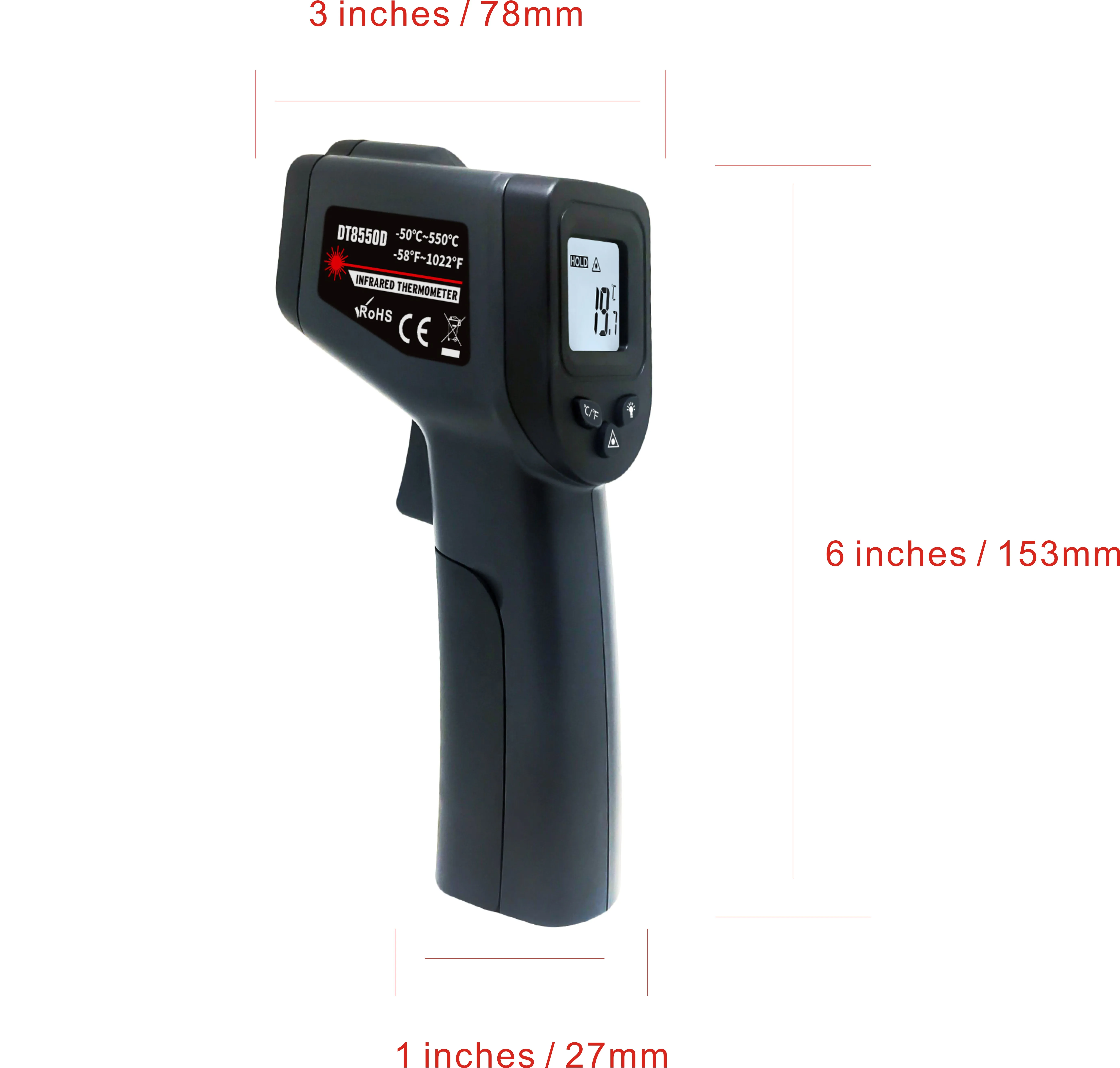 Industrial IR Digital Laser Infrared Gun 500C Infrared Thermometers ...