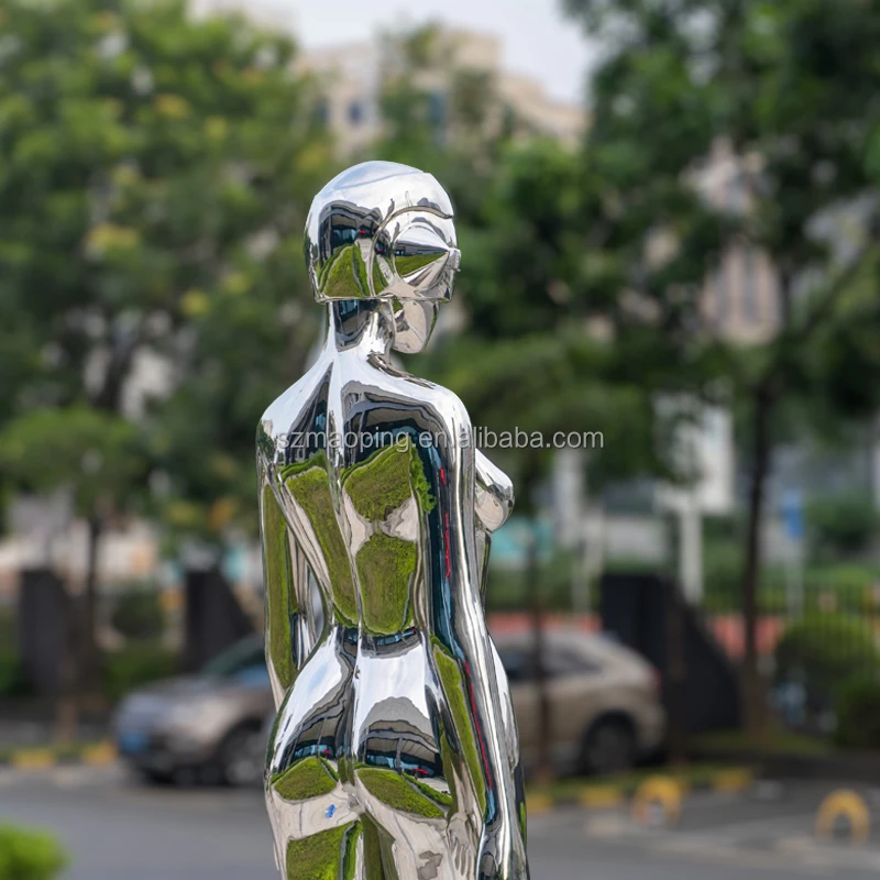 Large Modern Stainless Steel Robot Sculpture 3m High Sexy Woman Metal ...