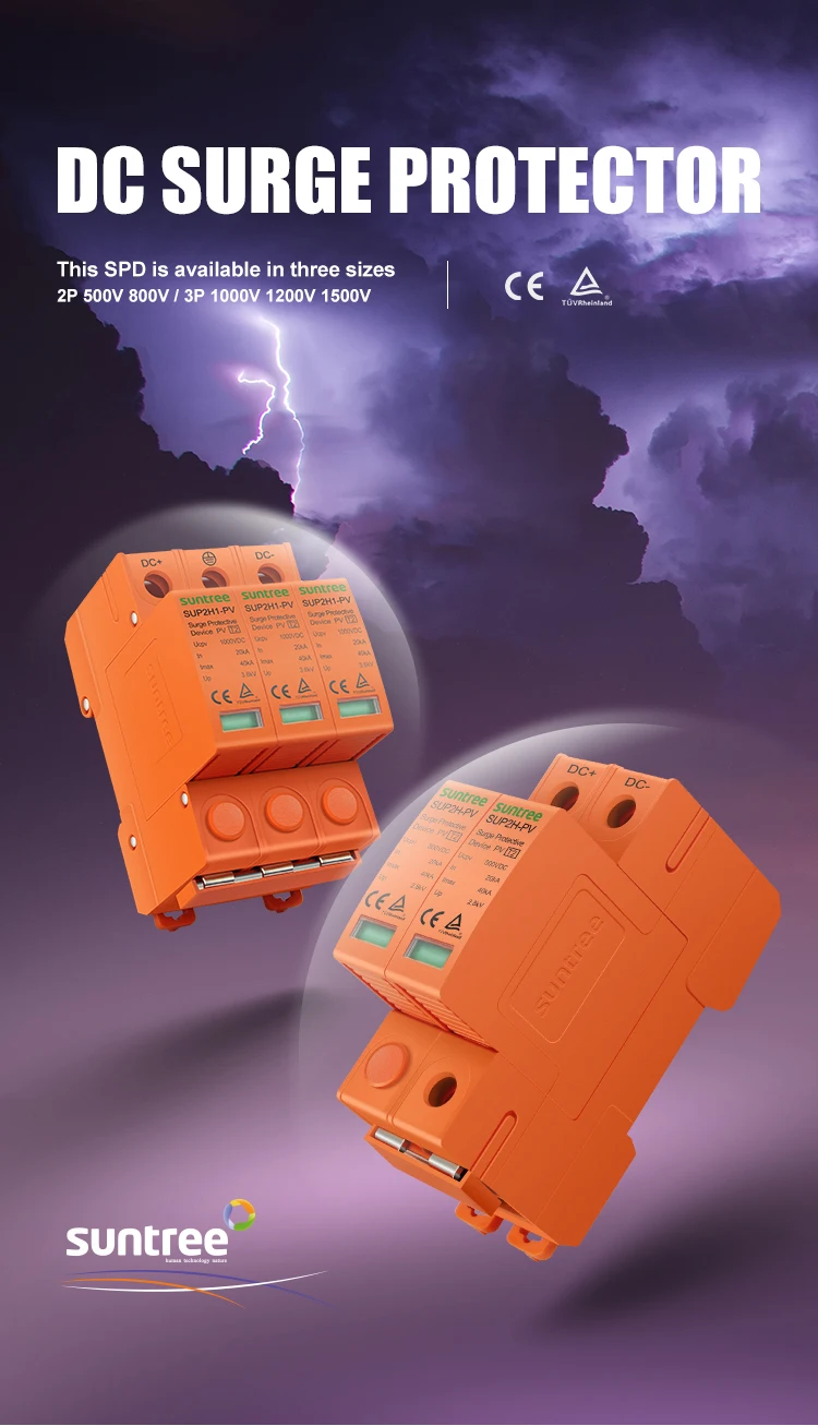 Overvoltage Protection Spd Surge Protector Type 2 2p 500vdc 600vdc ...