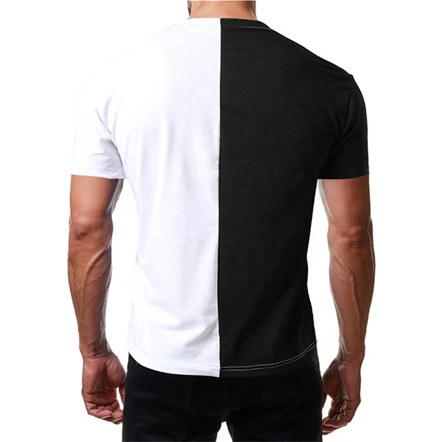 Shop Our Custom Mens Split Two Tone Color Block T Shirts