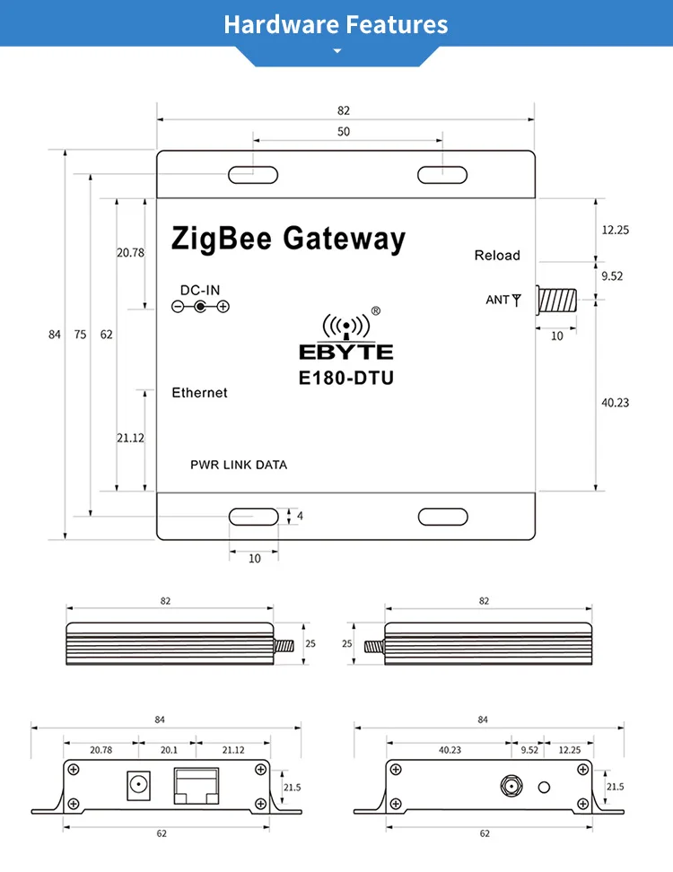 Ebyte E180-DTU(Z20-ETH) Iot Repeater - Zigbee 3.0 to Ethernet Gateway