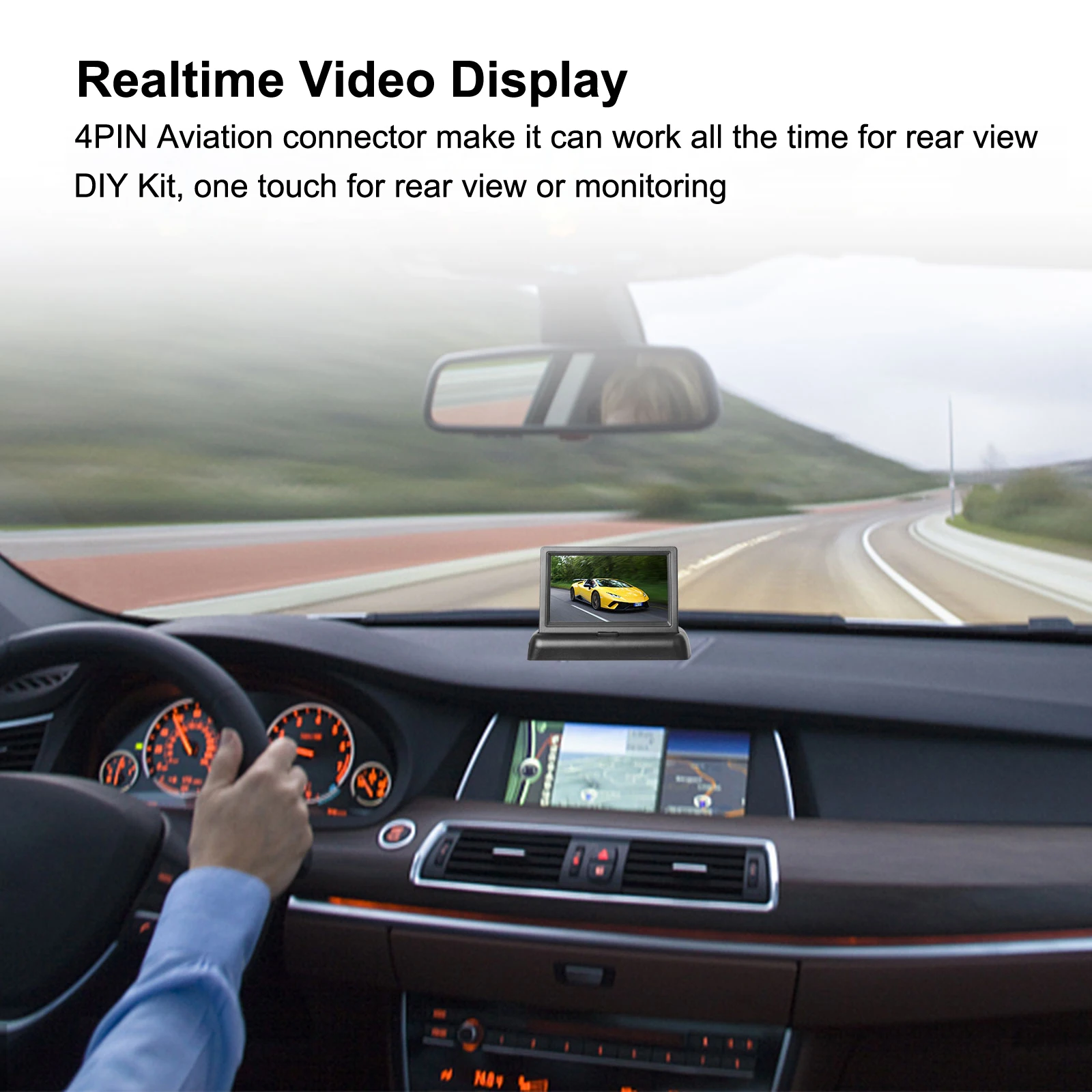 Iposter Rca/4-pin Connector 2 Channel Video Input Lcd Screen 4.3 ...