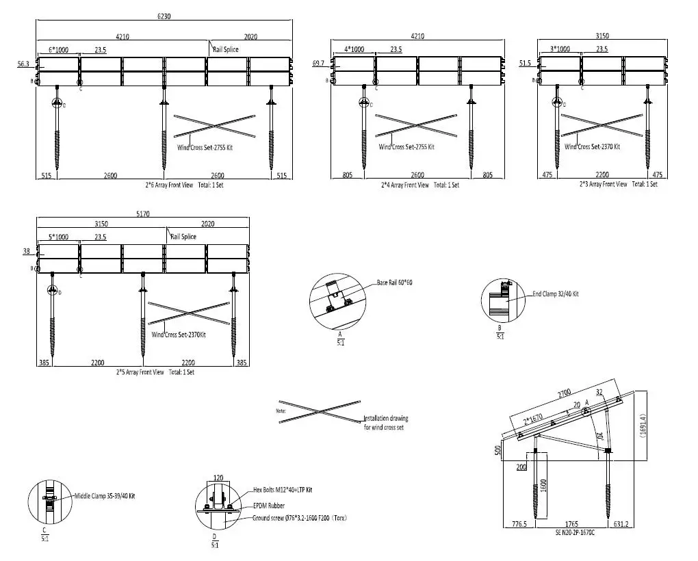 Solar Farm Structure System - Reliable PV Panel Mounting