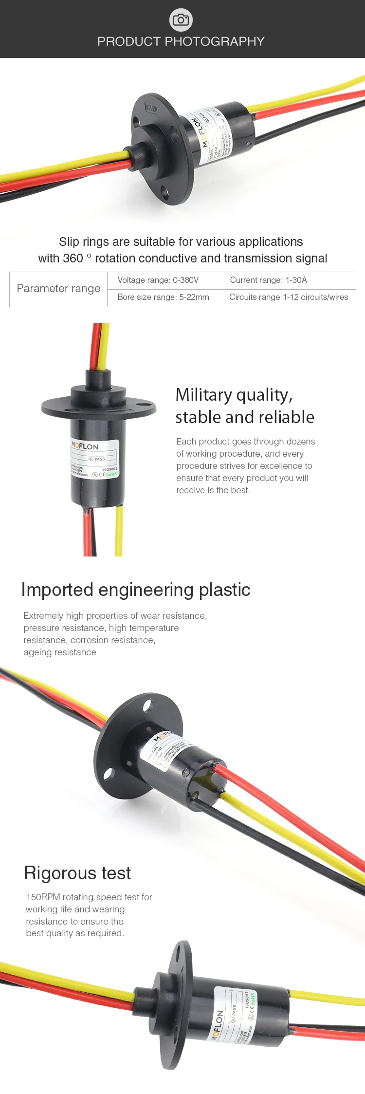 MOFLON MW1330 - High Power Slip Ring for Wind Turbine Alternator