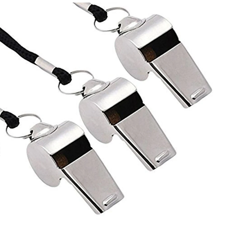 Custom Whistle Logo - Portable Metal Whistle with Lanyard