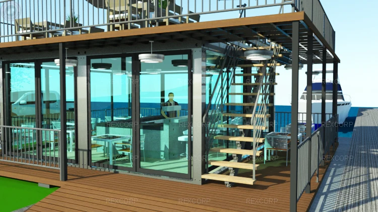 Outdoor Full Glass Snack Coffee Cafe Bar House Refreshment