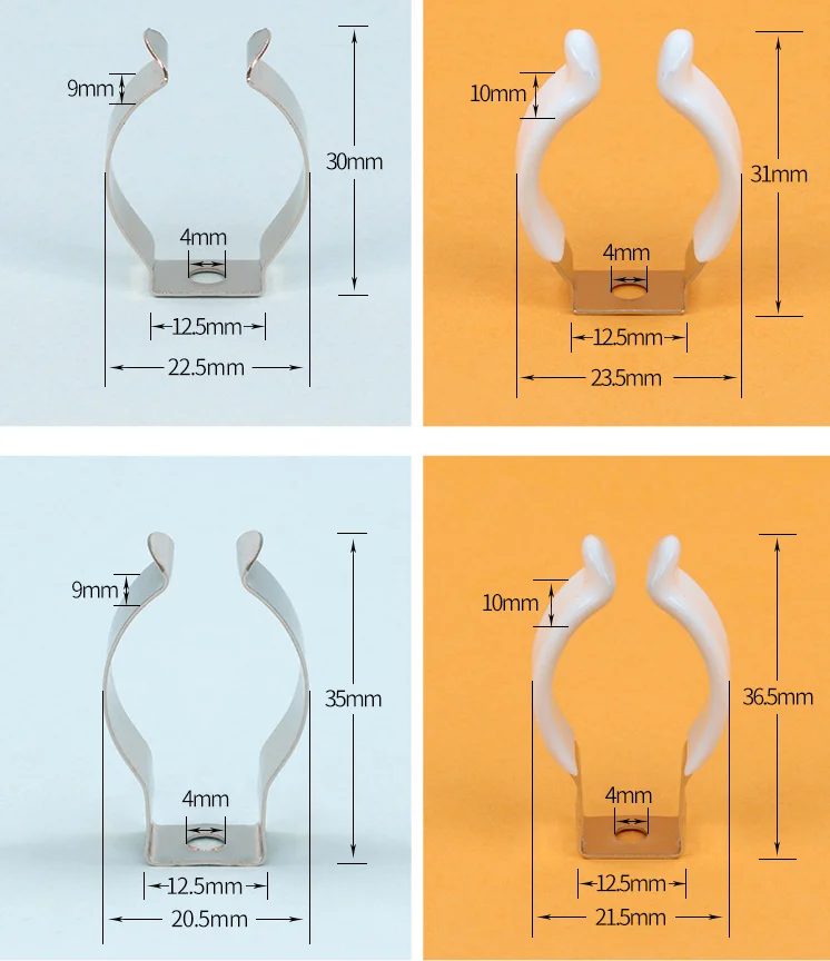 Stainless Steel T8 Lamp Holder Clips - Durable & Versatile